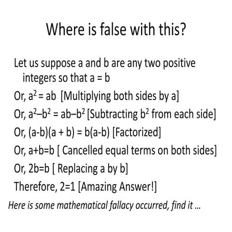 Mathematical fallacy | PPT