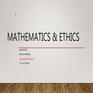 Mathematical foundations of Ethics | PPTX
