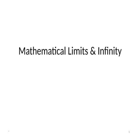 Mathematical Limits & Infinity In Analytical Geometry | PPT