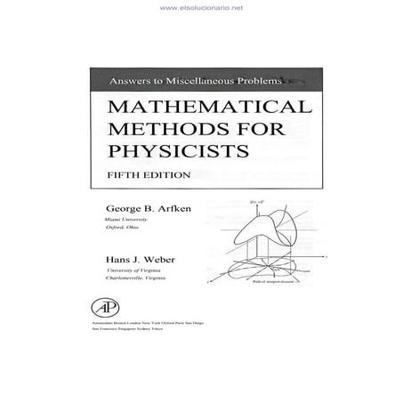 Mathematical methods for physicists answers to miscellaneous problems | PDF