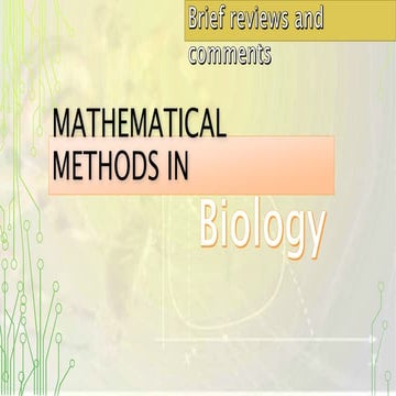 Mathematical methods in Biology | PPTX
