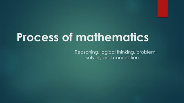 Mathematical Investigation and Modelling | PPTX
