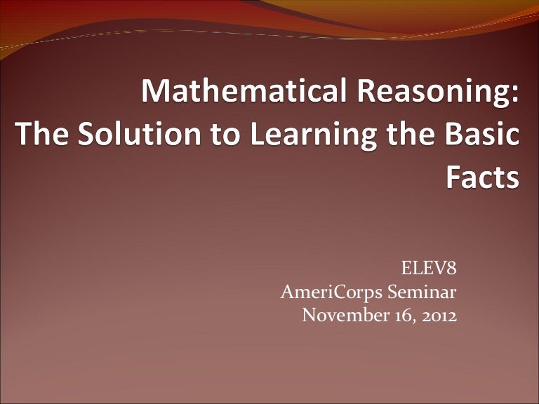 Mathematical Reasoning Mathematical Reasoning