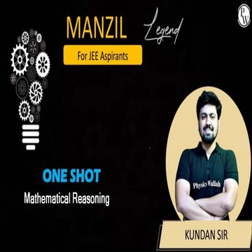 Mathematical Reasoning class notes pdf jee mains | PDF