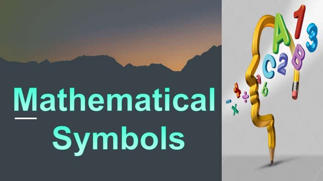Mathematical Symbols | Ppt