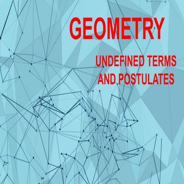 THE MATHEMATICAL SYSTEM (POINTS, LINES, AND PLANES) | PPTX