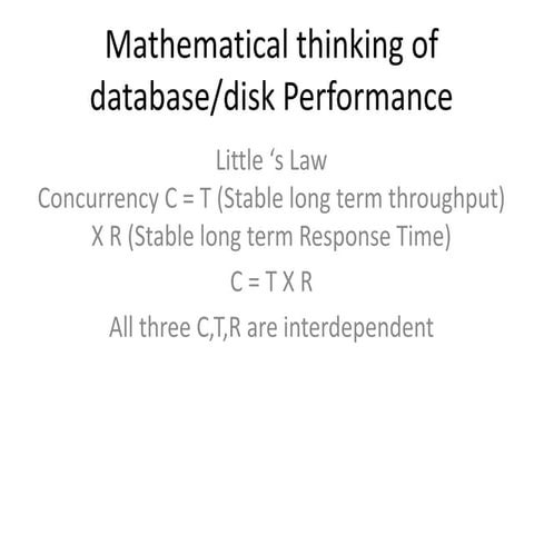 Mathematical thinking of database performance | PPT