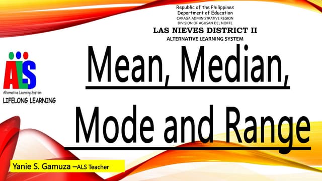 Mean, median, mode, & range ppt | PPTX