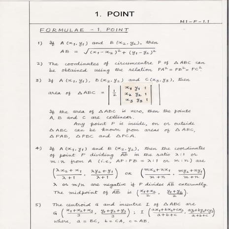 Mathematics 1 formulae | PDF