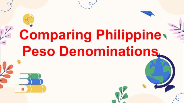 Philippine Money - Bills and Coins (Math 3) | PPTX