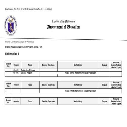 Mathematics 4 and 7 PD Design.pdf 1234567890 | PDF