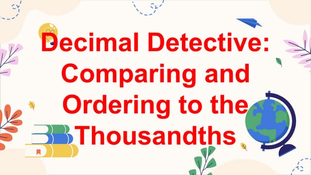 Comparing and Ordering Decimals | PPT