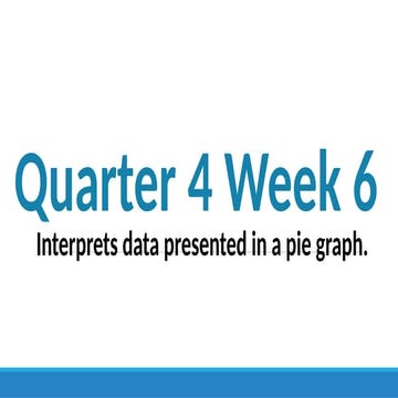 MATHEMATICS 6 PPT Q4 W6 - Interprets Data Presented In A Pie Graph ...
