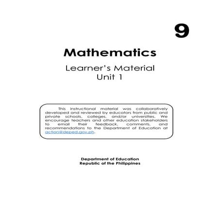AПDЯЄÏ ѪAПÏБβΔS Mathematics 9 LM | PDF