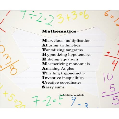 Mathematics acrostic poem | DOC