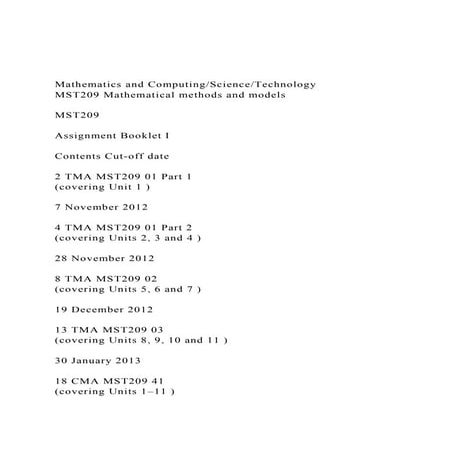Mathematics and ComputingScienceTechnologyMST209 Mathemati.docx