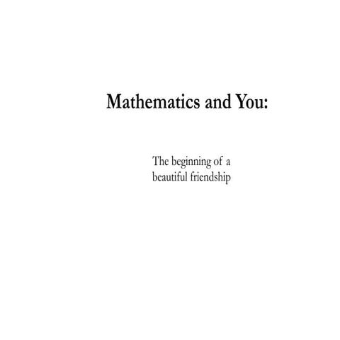 Mathematics and You - Andrew Clarke | PPT