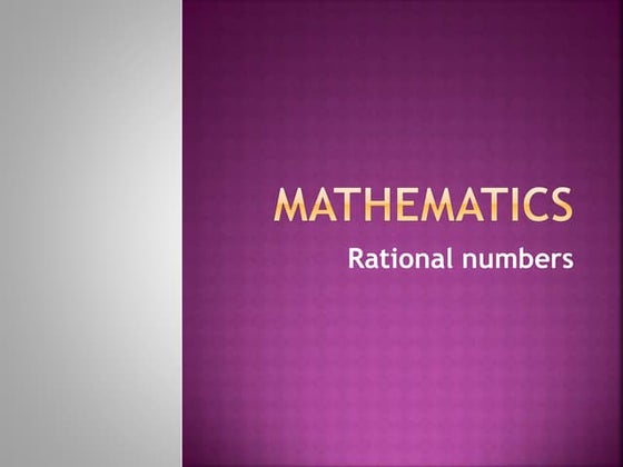 Rational and irrational numbers | PPTX