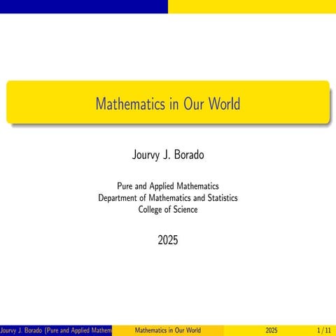 Mathematics in Our World: The Language in Shaping Our Understanding of ...