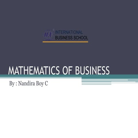 Mathematics of business | PPT