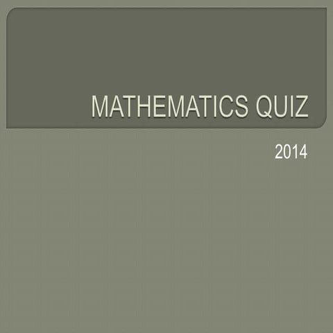 Mathematics quiz - 4 | PPTX