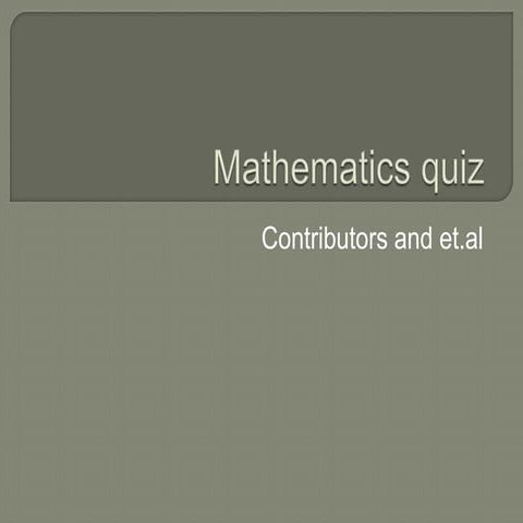 Mathematics quiz - part - 6 | PPT