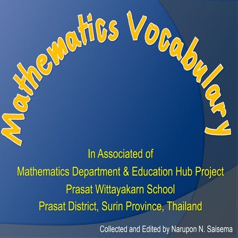 Mathematics vocabulary slide | PDF | Physics | Science