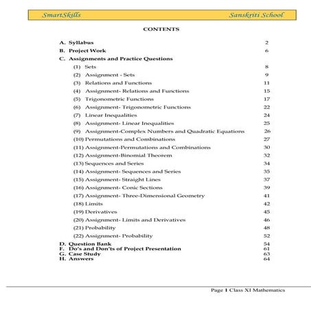 Mathematics XI assignment chapter wise important questions for maths.pdf