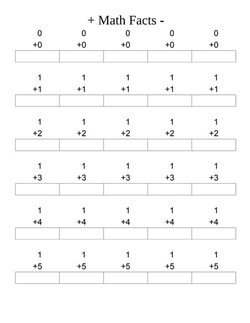 Math facts add 1.2 | ODT