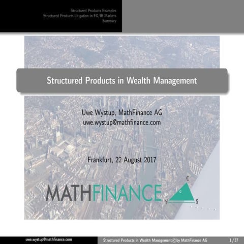 MathFinance: Structured Products in Wealth Management | PPT
