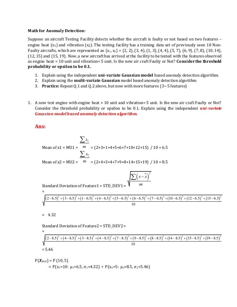 Math for anomaly detection