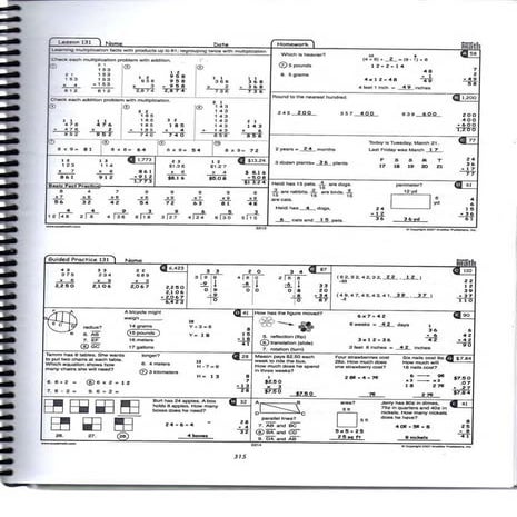 Math gr3 Solutions | PDF