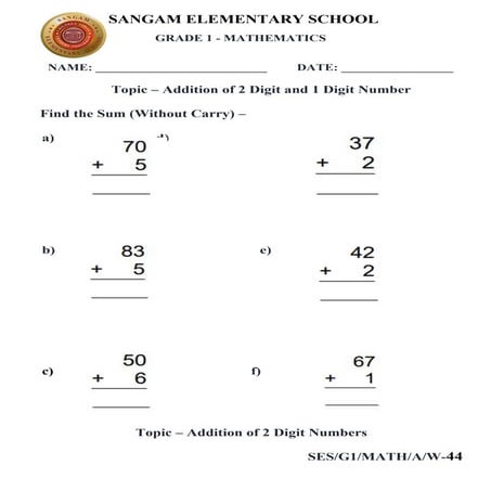 Math Subject Grade 1 Annual Worksheets.docx