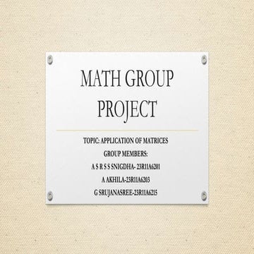 MATH GROUP PROJECT power point presentation | PPT