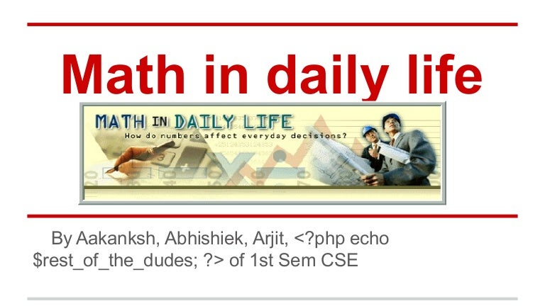 Math In Daily Life math-in-daily-life