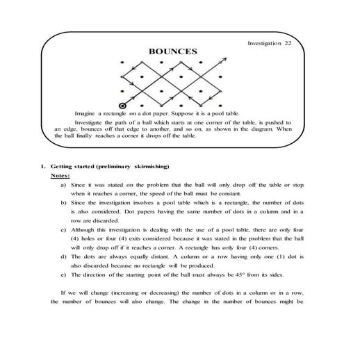 Math investigation (bounces) | DOCX
