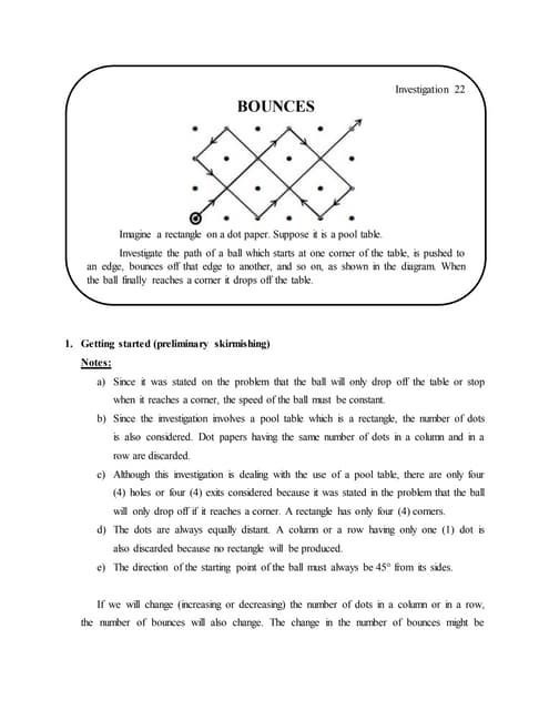 Mathematical investigation | PPT