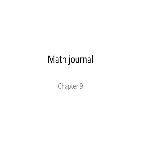 Math journal | PPTX