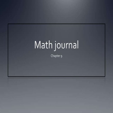 Math journal | PPTX
