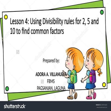 Divisibility Rules for 2, 5 and 10 | PPTX