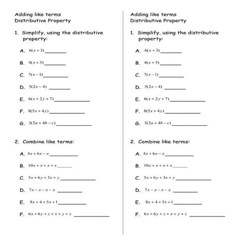 MATH: LIKE TERM DISTRIBUTION | DOC