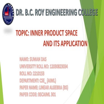Inner product space in engineering mathematics cse_aiml | PDF