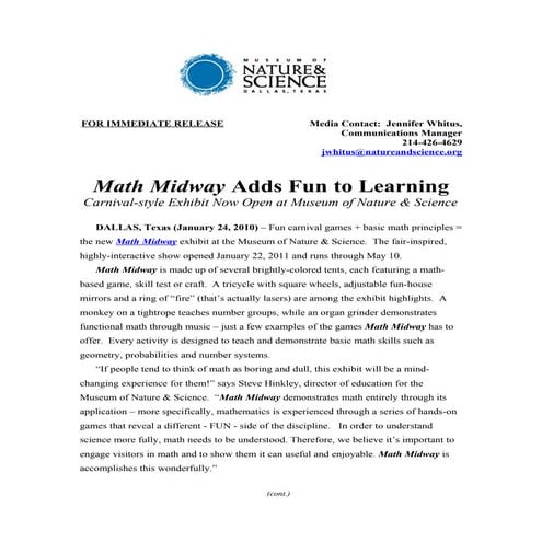 Math Midway Adds Fun to Learning | PDF