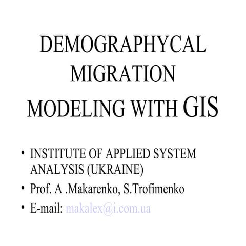 Demographic Migration Modelling with GIS | PDF
