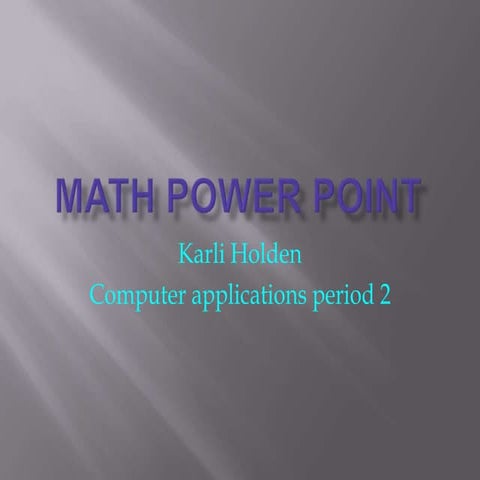 Math Power Point Pptx