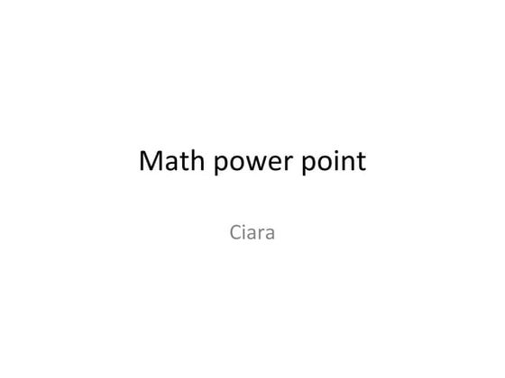 Aidan math power point | PPT