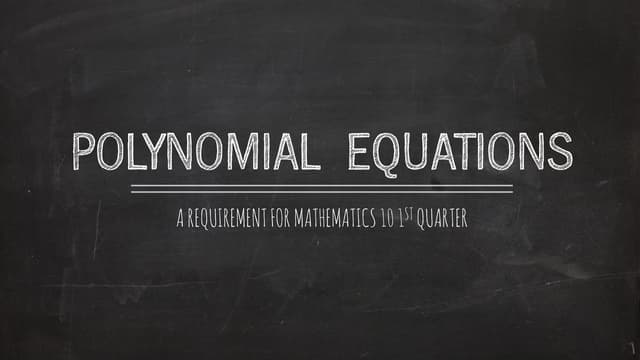 Math Powerpoint Polynomial Equations And Graph Of Polynomial Functions