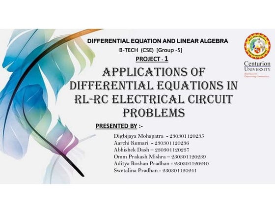 Differential Equation and its Application in LR circuit | PPT