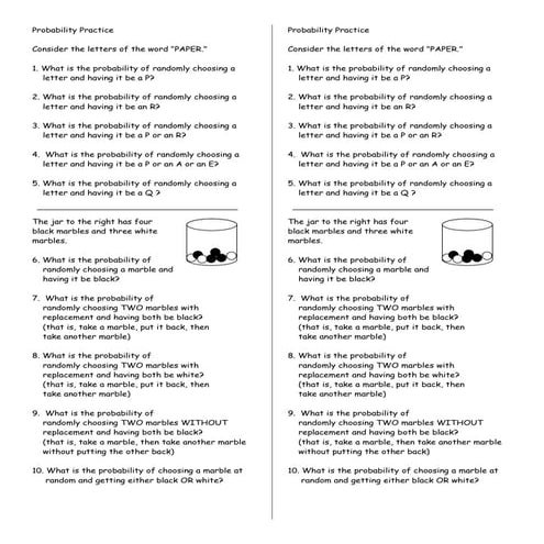 MATH: PROBABILITIES | DOC | Science