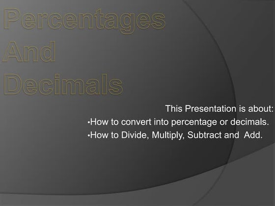 Percentages | PPT